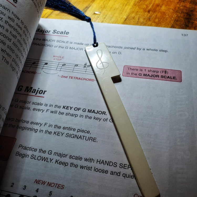 Upcycled White Piano Key Topper Bookmark