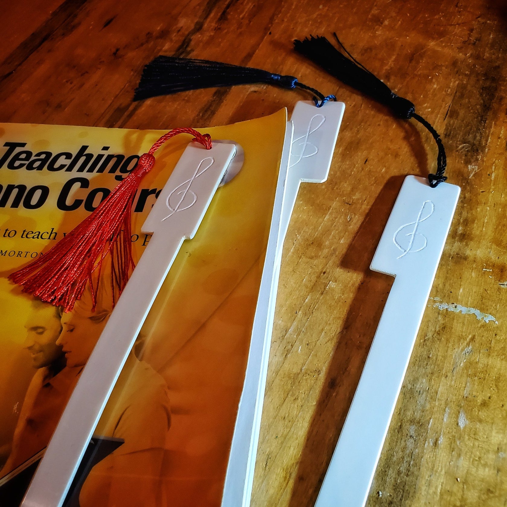 Upcycled White Piano Key Topper Bookmark